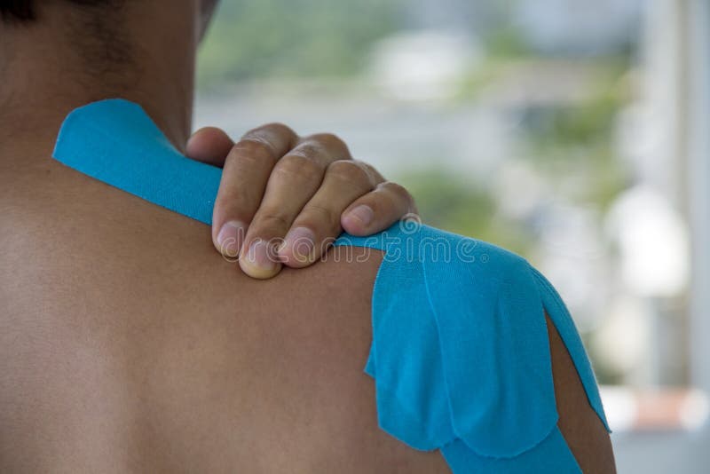 Adhesive Bandage on Shoulder Stock Photo - Image of pain, people: 61975108