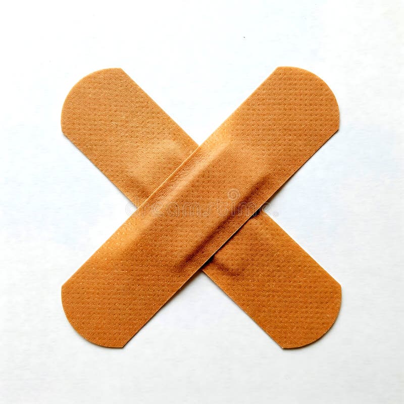 Adhesive Bandages Crossed on White Background Stock Illustration ...