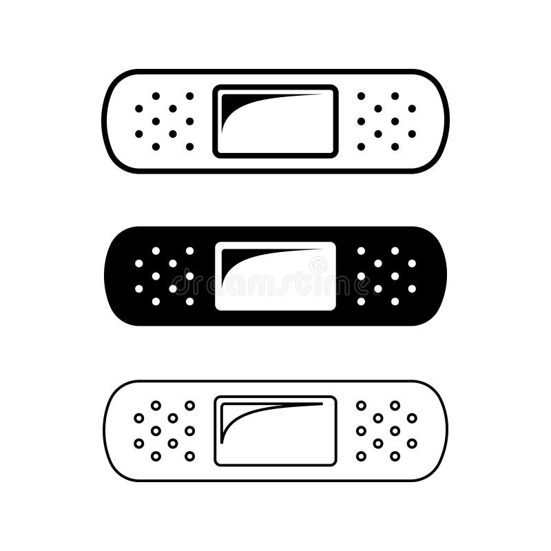 Colored Adhesive Plaster Bandage Design Set of 2. Simple Flat Vector ...