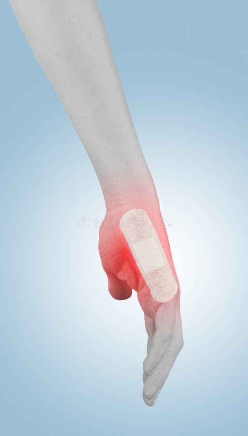 Adhesive Healing Plaster on Finger. Stock Image - Image of close ...