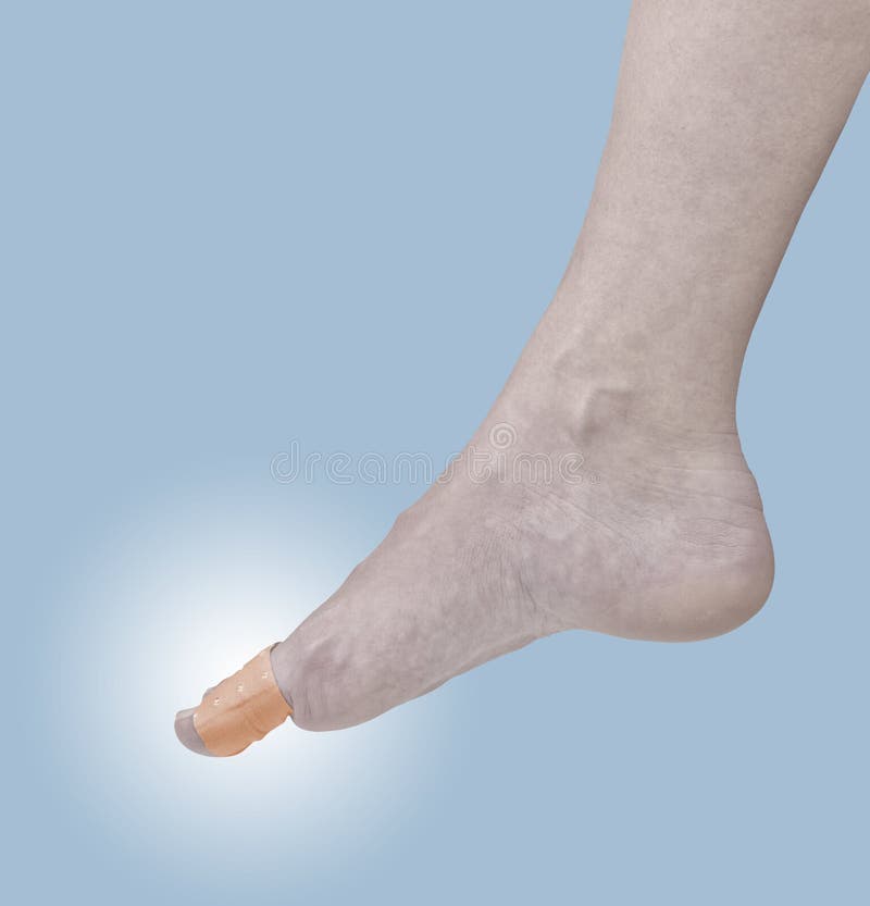 Adhesive Healing Plaster on Foot Finger. Stock Photo - Image of health ...