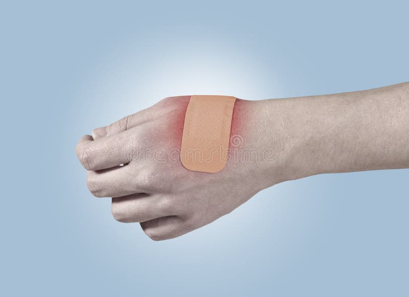 Adhesive Healing Plaster on Hand. Stock Image - Image of human, bandage ...