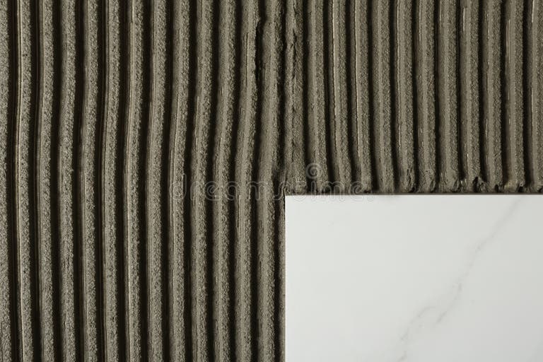 Adhesive Mix and Ceramic Tile, Top View Stock Image - Image of grout ...