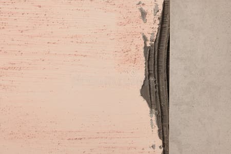 Adhesive Mix and Tile on Wall, Closeup Stock Image - Image of concrete ...