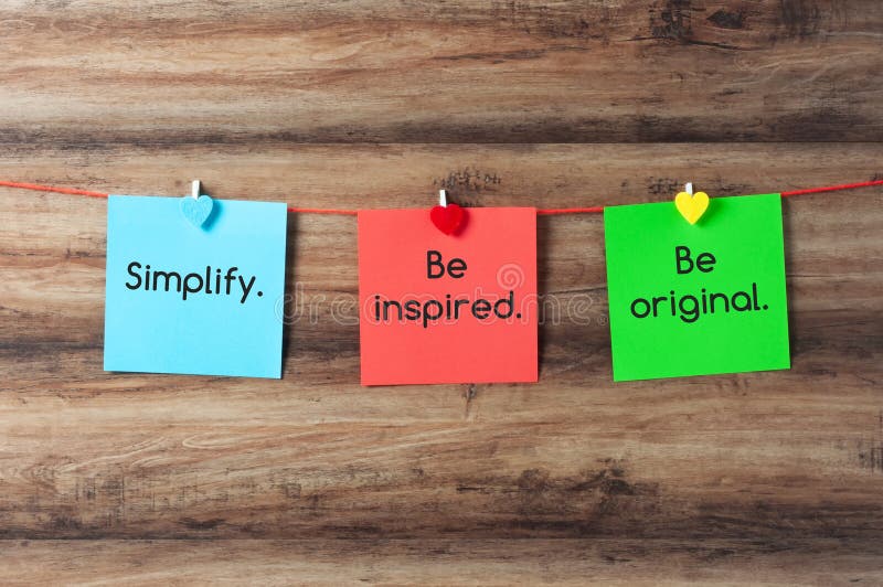Inspirational Quotes Text Simplify, Be Inspired, Be Original Stock ...