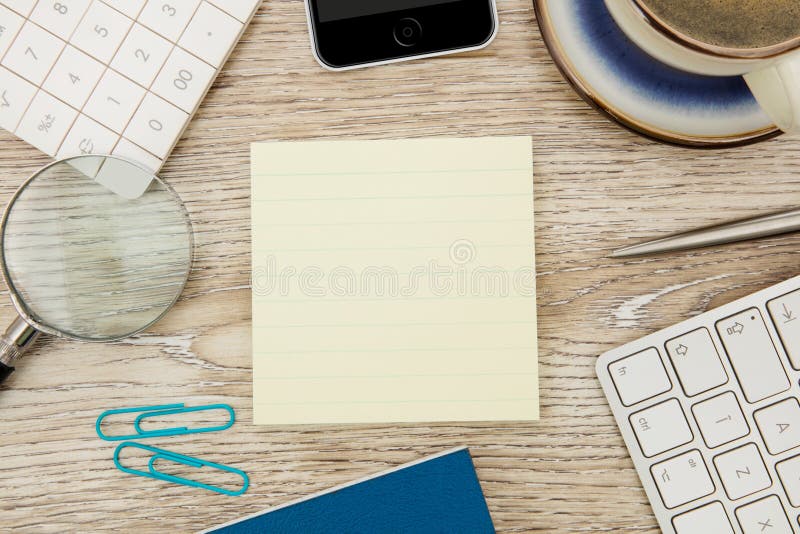 Adhesive Note on Office Table Stock Image - Image of figure, close ...