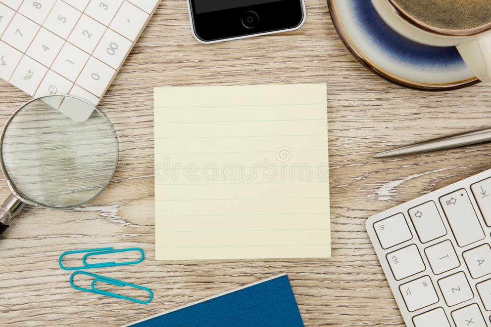 Adhesive Note on Office Table Stock Image - Image of figure, close ...