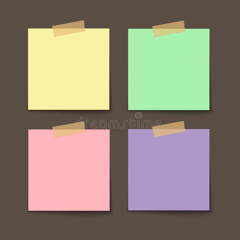 Adhesive Note Sticker. Blank Office Paper for Notice Stock Vector ...