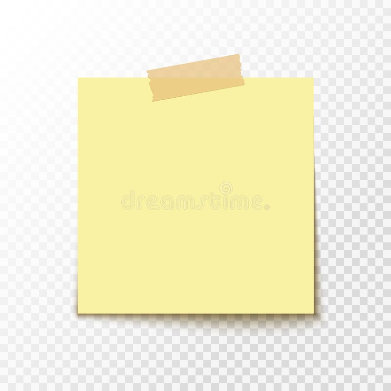 Adhesive Note Sticker. Blank Office Paper for Notice Stock Illustration ...