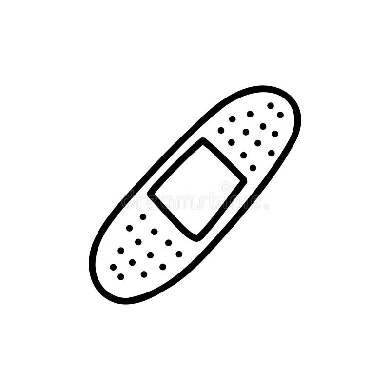 Adhesive Plaster Doodle Icon, Vector Color Line Illustration Stock ...