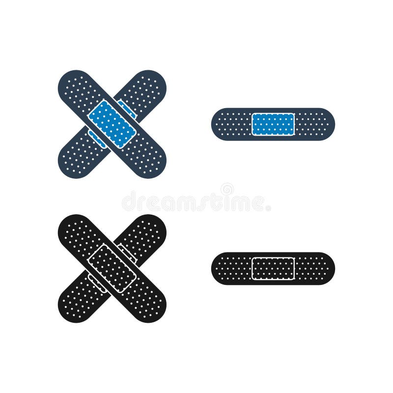 Adhesive plaster icon set. stock vector. Illustration of recovery ...
