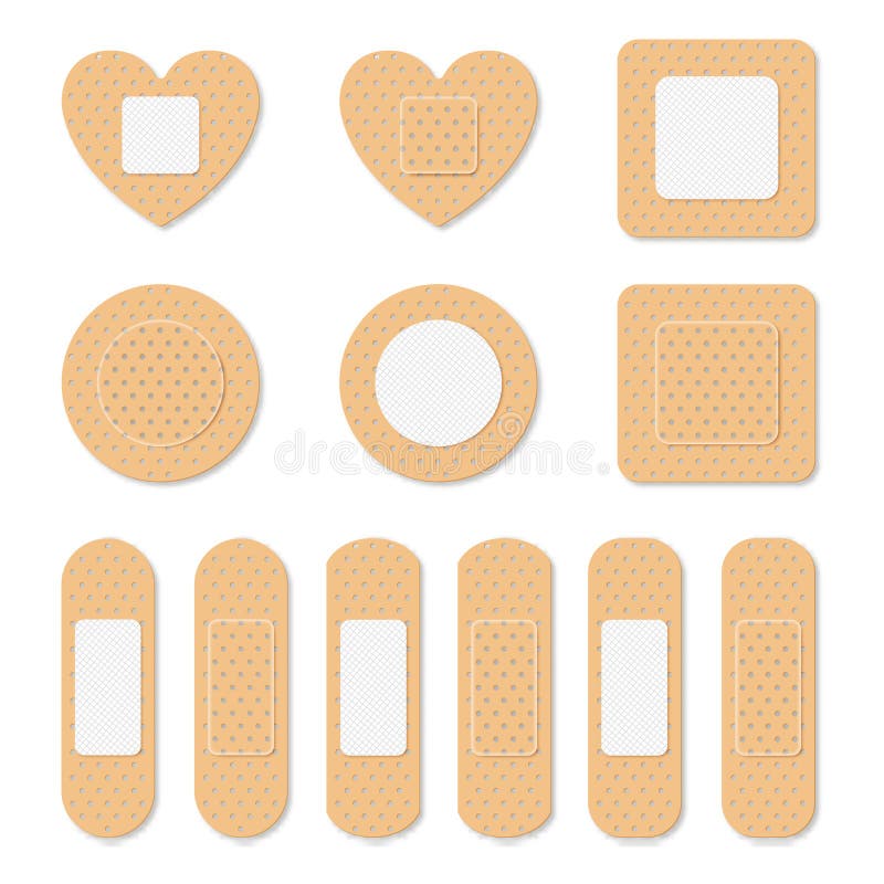 Adhesive plaster set stock vector. Illustration of bandage - 214421237