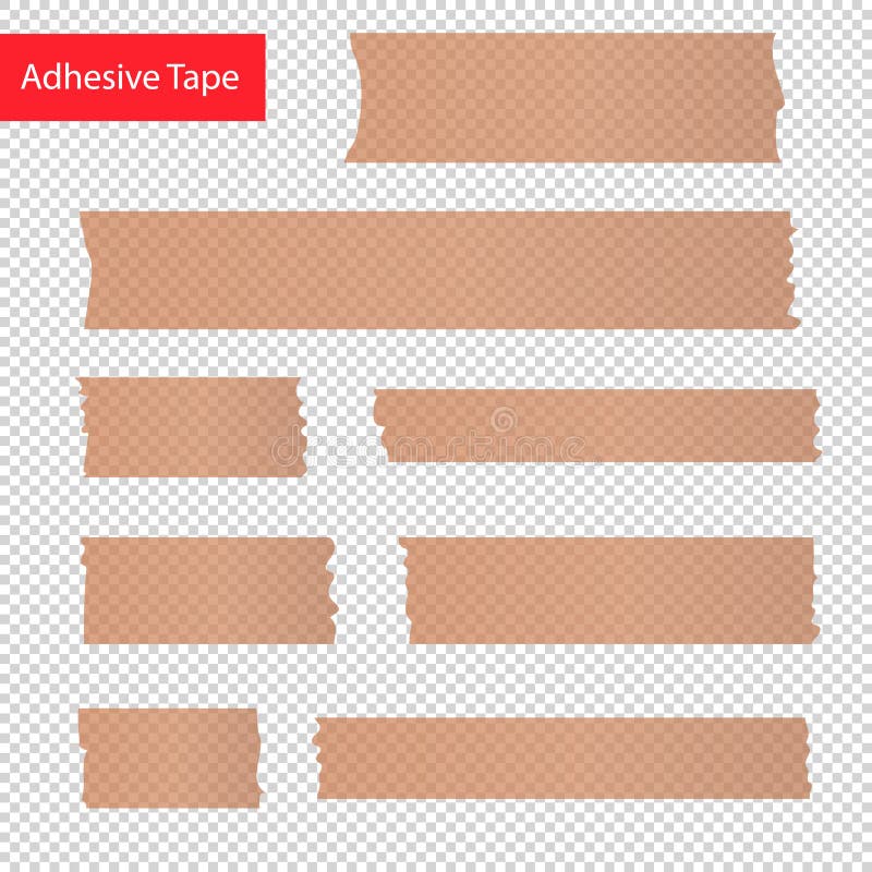 Adhesive Tape Pieces Set. Transparent Stock Vector - Illustration of ...