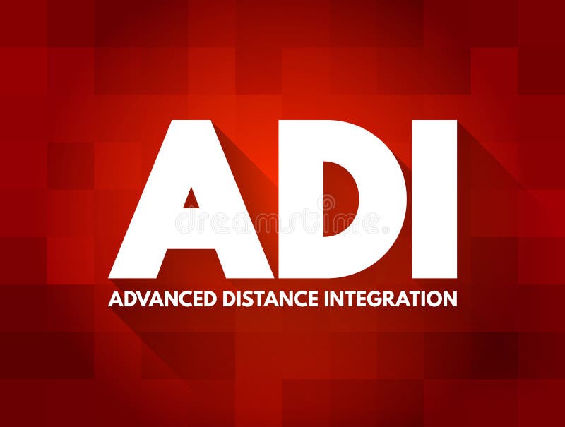 ADI - Advanced Distance Integration Acronym, Concept Background Stock ...