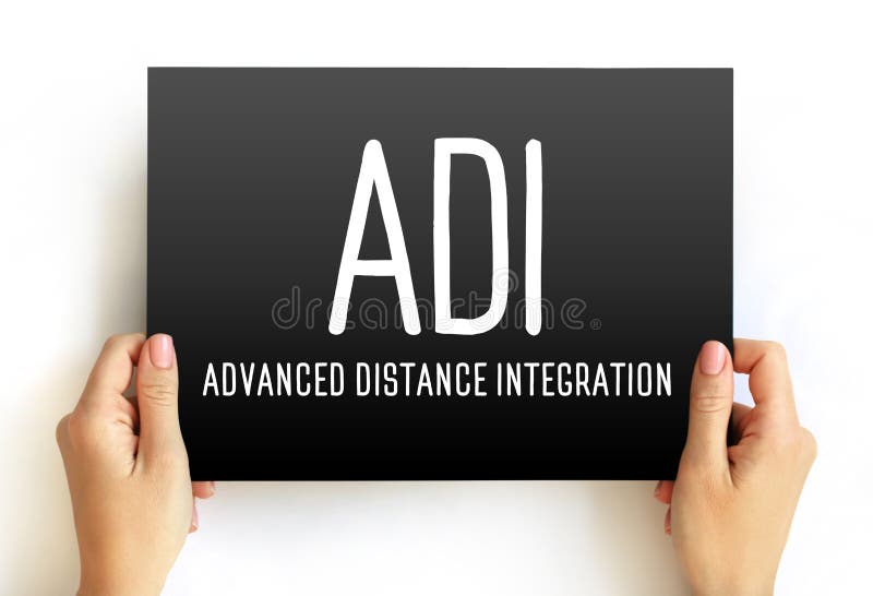 ADI - Advanced Distance Integration Acronym Text on Card, Concept ...