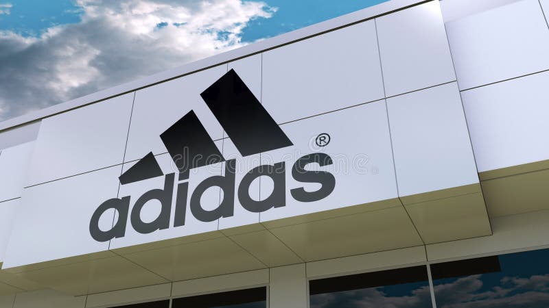Adidas Inscription and Logo on the Modern Building Facade. Editorial 3D ...