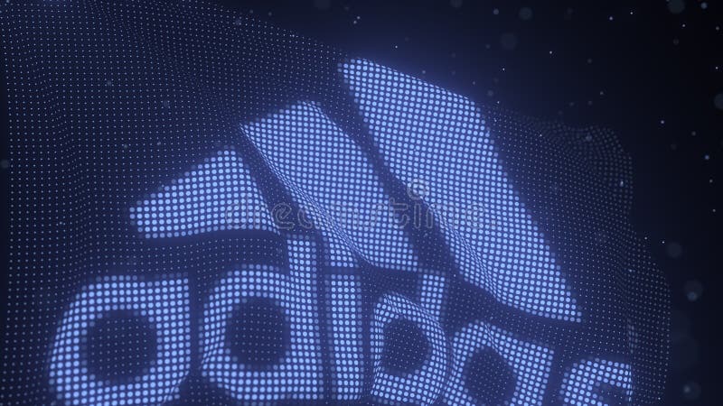 ADIDAS Logo on a Waving Digital Flag, Editorial 3d Rendering Editorial ...