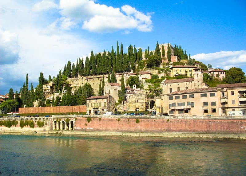 Adige River Front in Verona Editorial Stock Image - Image of culture ...
