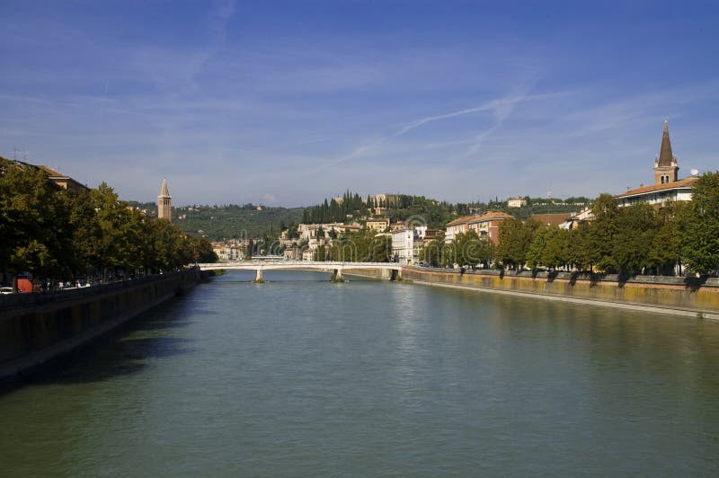 Adige River in Verona stock image. Image of river, adige - 16318403
