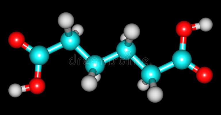 Adipic Acid Molecular Structure Isolated on Black Stock Illustration ...