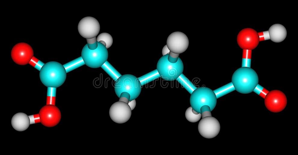 Adipic Acid Molecular Structure Isolated on Black Stock Illustration ...