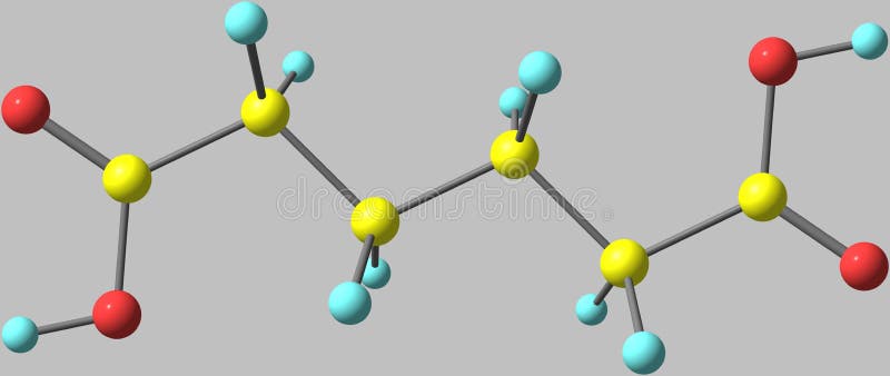 Adipic Acid Molecular Structure Isolated on Grey Stock Illustration ...