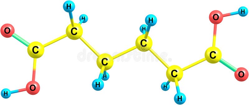 Adipic Acid Molecular Structure Isolated on White Stock Illustration ...