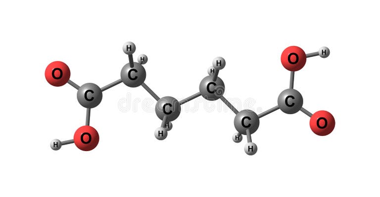 Adipic Acid Molecular Structure Isolated on White Stock Illustration ...