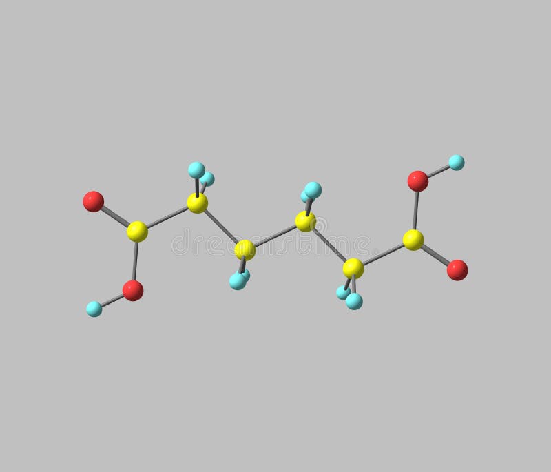 Adipic Acid Molecule Isolated on White Stock Illustration ...