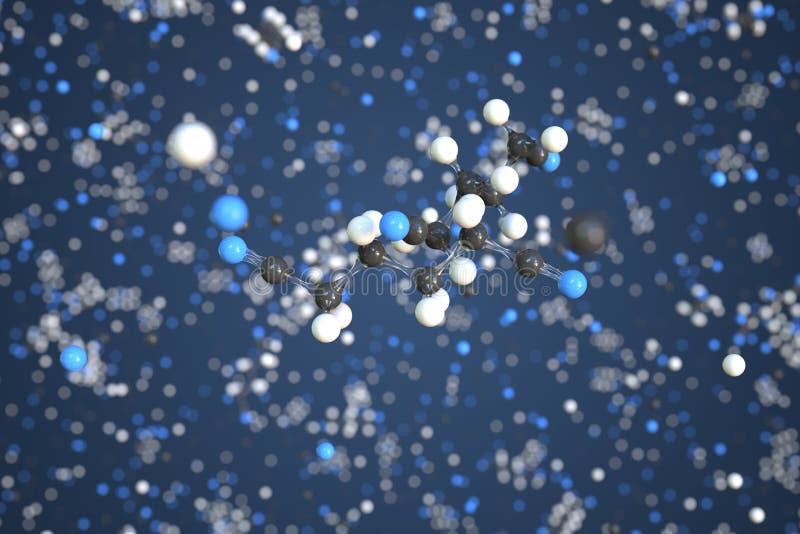 Adiponitrile Molecule. Conceptual Molecular Model. Chemical 3d ...