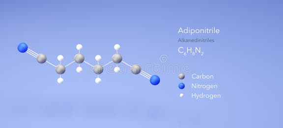 Adiponitrile Molecule, Molecular Structures, Precursor Polymer Nylon 66 ...