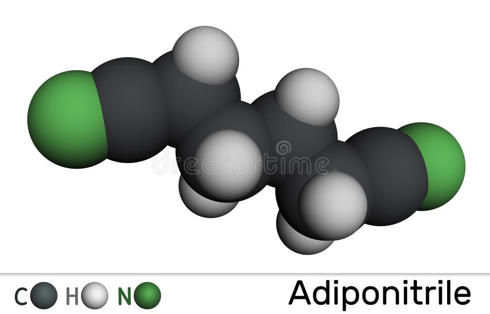 Adiponitrile Molecule. it is Precursor To the Polymer Nylon 66 ...
