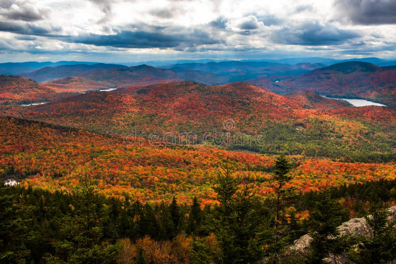 Adirondack Forest at Fall View from Crane Mountain Stock Image - Image ...