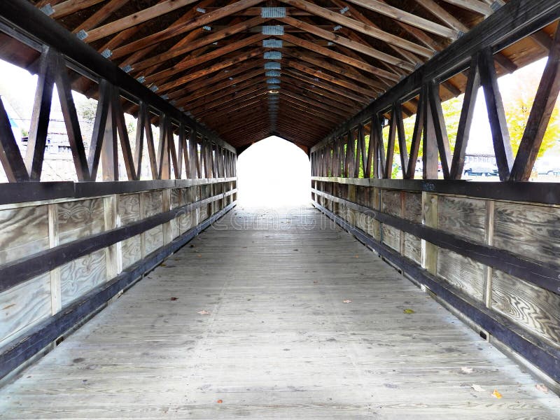 Adirondack Old Forge Covered Bridge Inside Architecture Stock Image ...