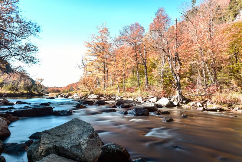 Adirondacks Fall Foliage, New York Stock Image - Image of cloudless ...