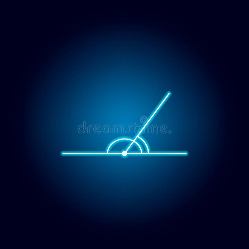 Adjacent Angles Icon in Neon Style. Geometric Figure Element for Mobile ...