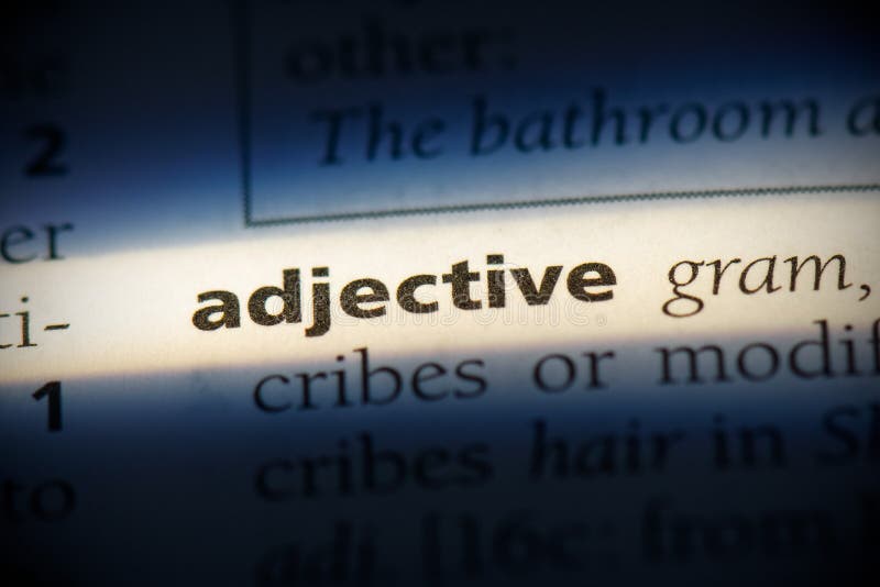 Adjective Word Made of Square Letter Word on Green Square Mat ...