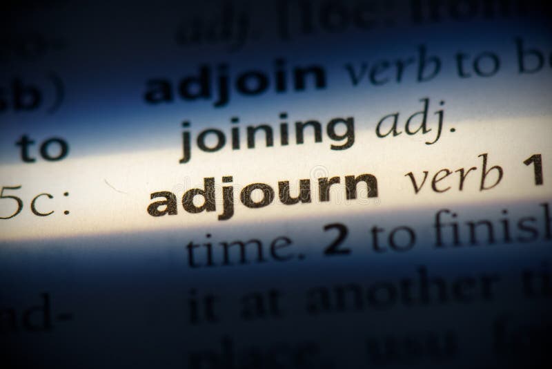 Adjourn stock image. Image of reference, printed, vocabulary - 161577863