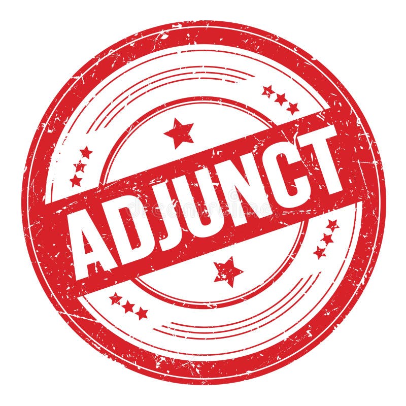 ADJUNCT Text on Red Round Grungy Stamp Stock Illustration ...