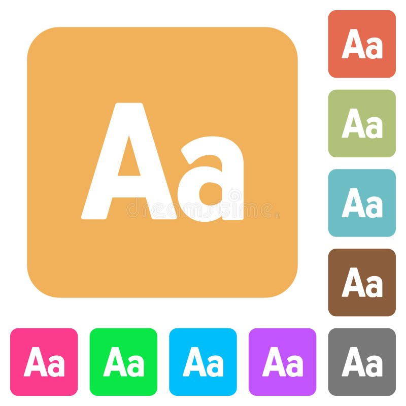 Font Size Flat Color Icons in Round Outlines Stock Vector ...