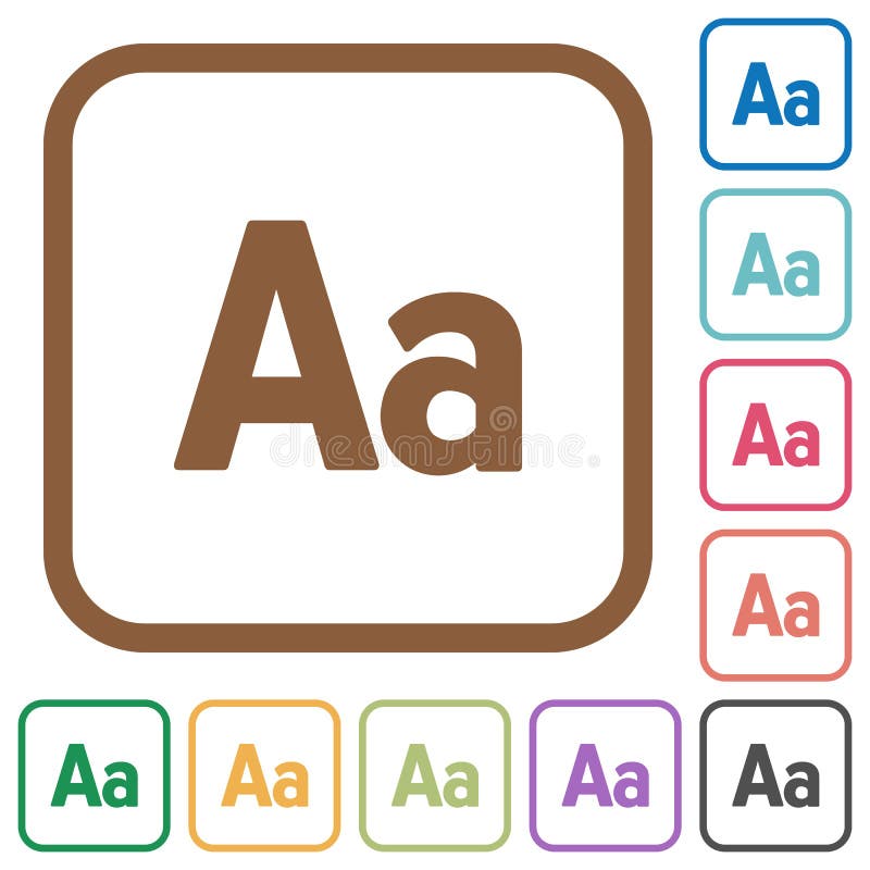 Font Size Flat Color Icons in Circle Shape Outlines Stock Vector ...
