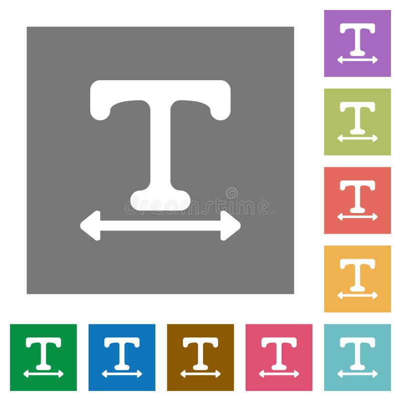 Adjust Font Width Square Flat Icons Stock Vector - Illustration of flat ...