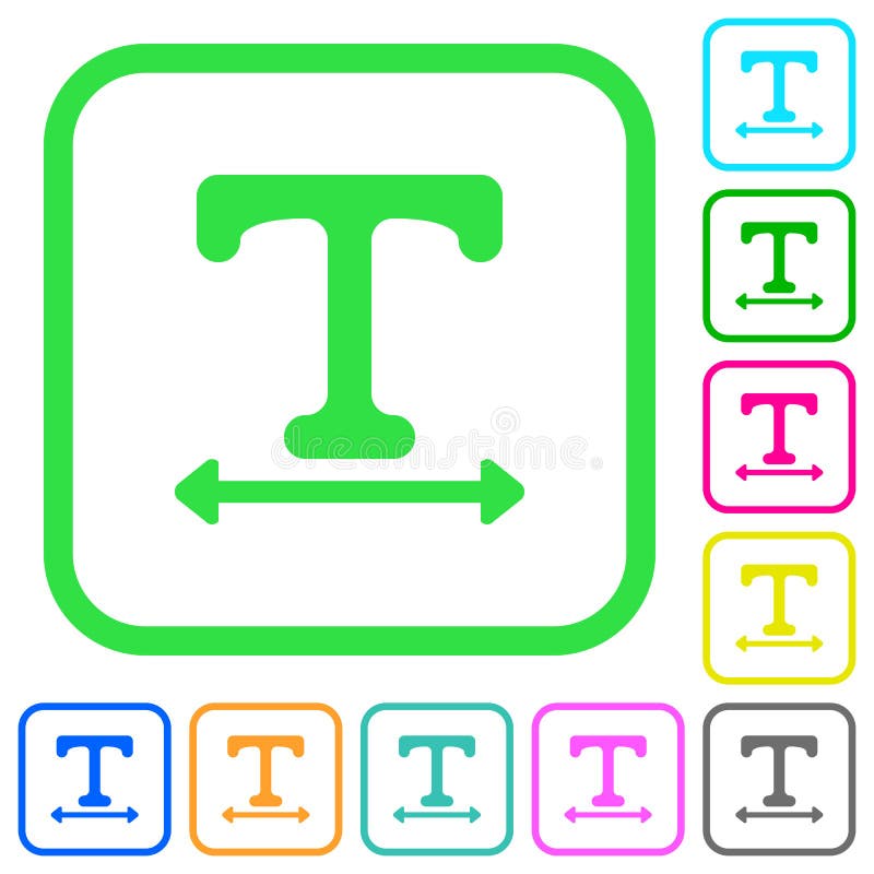 Adjust Font Width Vivid Colored Flat Icons Stock Vector - Illustration ...