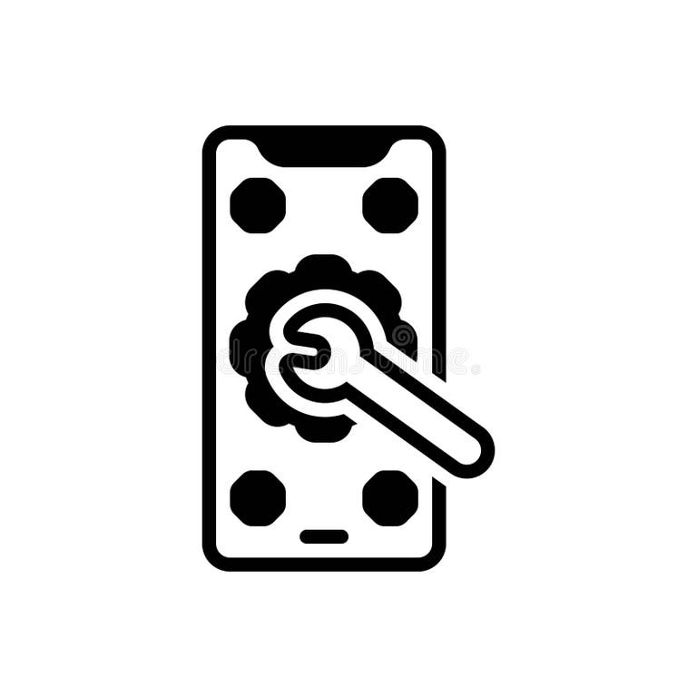 Black Solid Icon for Adjust, Service and Online Stock Vector ...