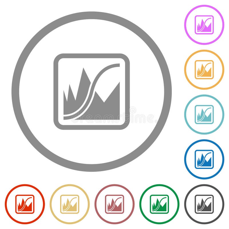 Adjust Image Curves Flat Icons with Outlines Stock Vector ...