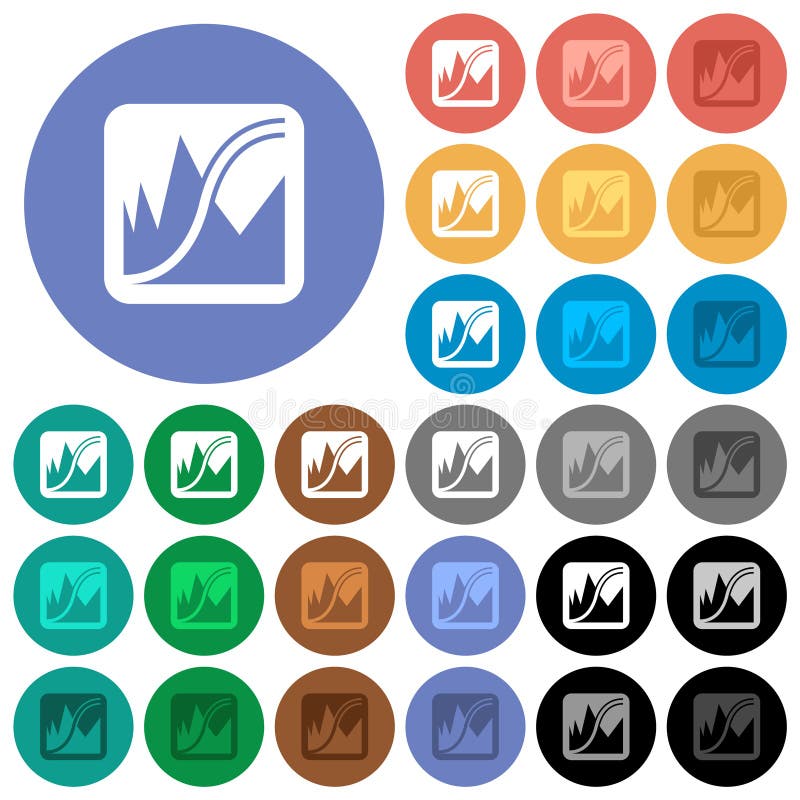 Adjust Image Curves Round Flat Multi Colored Icons Stock Vector ...