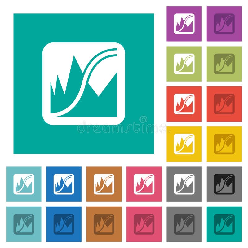 Adjust Image Curves Square Flat Multi Colored Icons Stock Vector ...