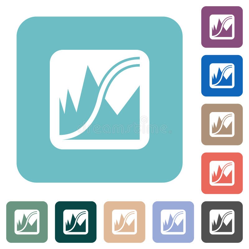 Adjust Image Curves Rounded Square Flat Icons Stock Vector ...