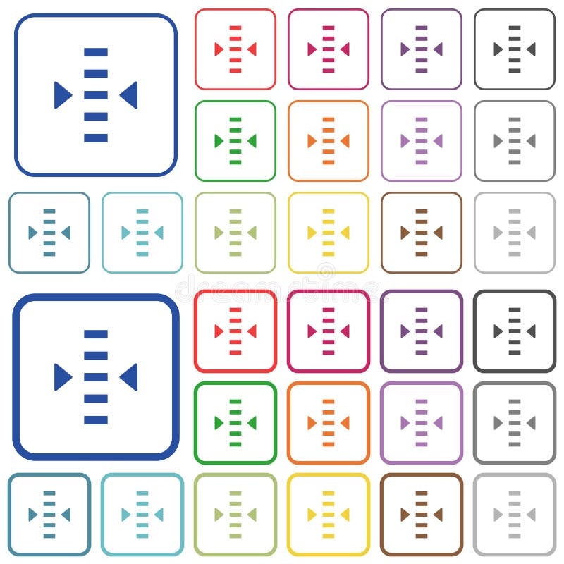 Adjust Level Outlined Flat Color Icons Stock Vector Illustration Of