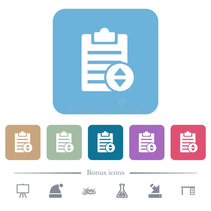Adjust Note Priority Flat Icons on Color Rounded Square Backgrounds ...